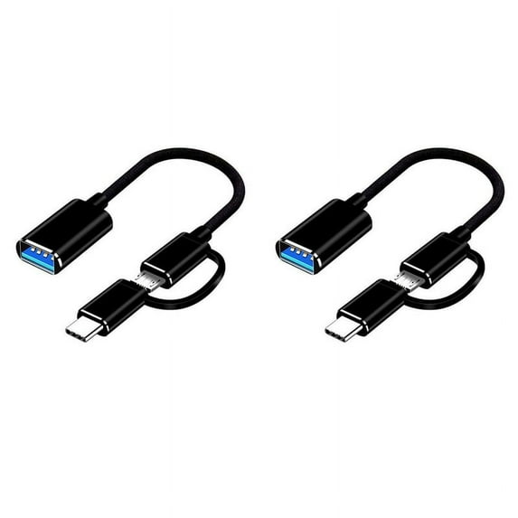 2X 2 in 1 USB 3.0 OTG Adapter Cable Type-C Micro-USB to USB 3.0 ...
