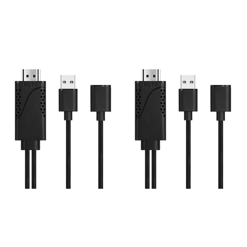 2X 2 in 1 USB Female to -Compatible Male HDTV Adapter Cable 1080P ...
