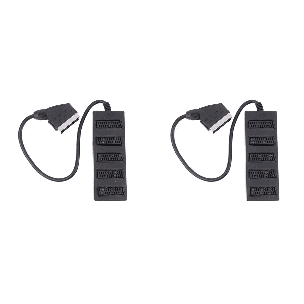 2X 21Pin Scart 5 Way Splitter 21p Male to Female Adapter Connector Road ...