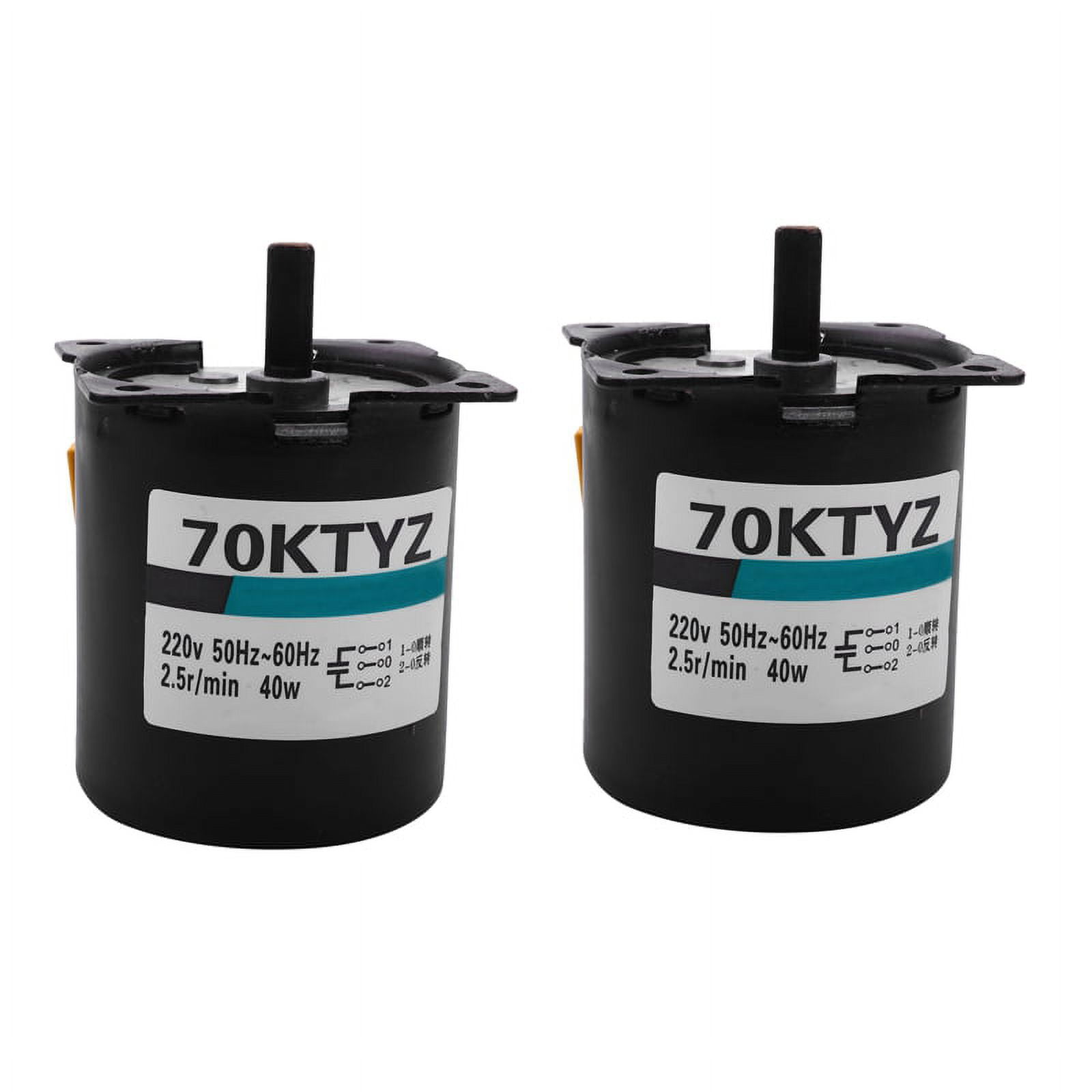 2X 220V AC 40W Low Speed Geared Motor 70KTYZ Permanent Magnet ...