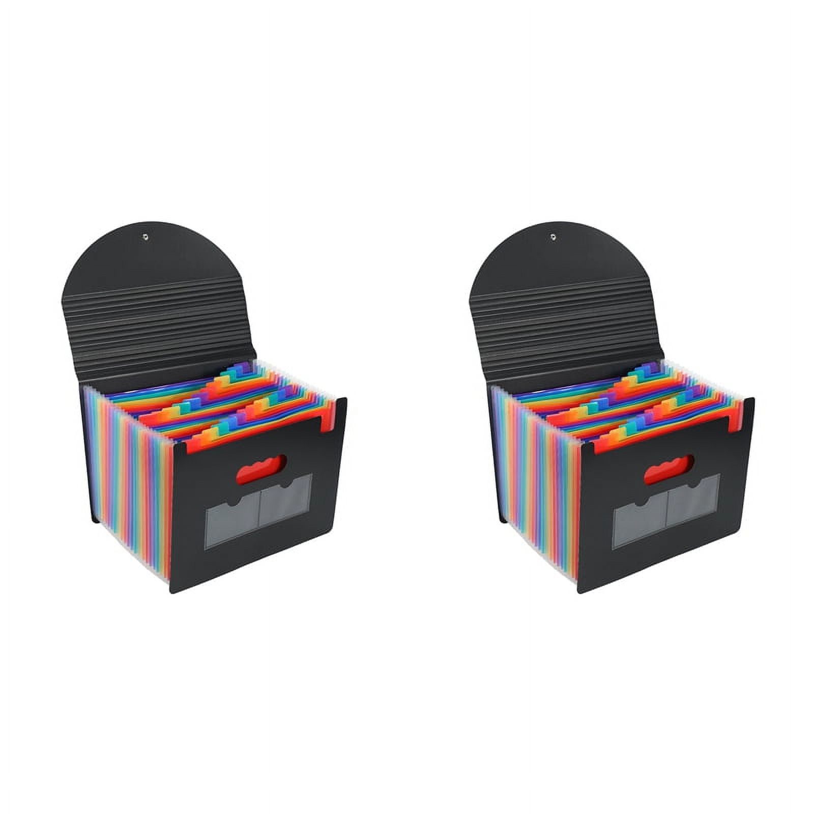 2X 24 Compartments Document Folder, Sorting Folder with Lid, Expandable ...