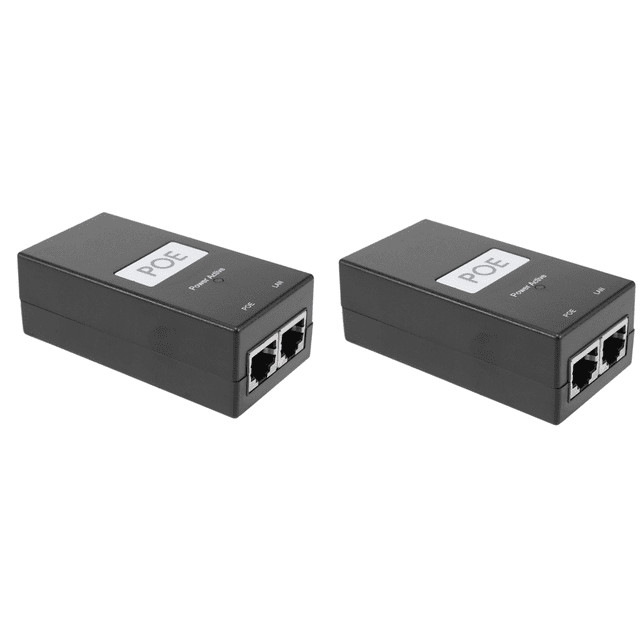 2X 24V 0.5A Desktop POE Power Injector Ethernet Adapter Surveillance ...