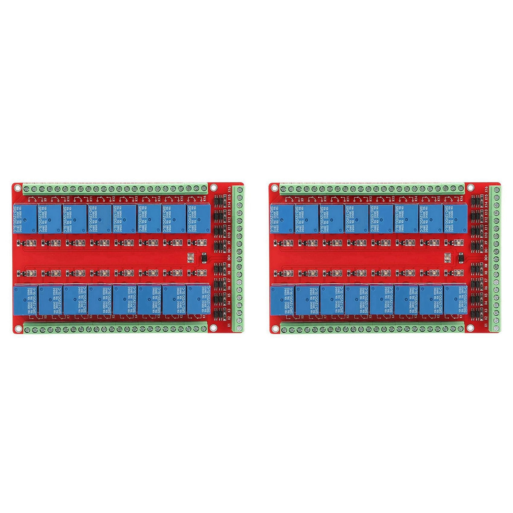 2X 24V Isolated 16-Channel Relay Control Module High/Low Level Trigger ...