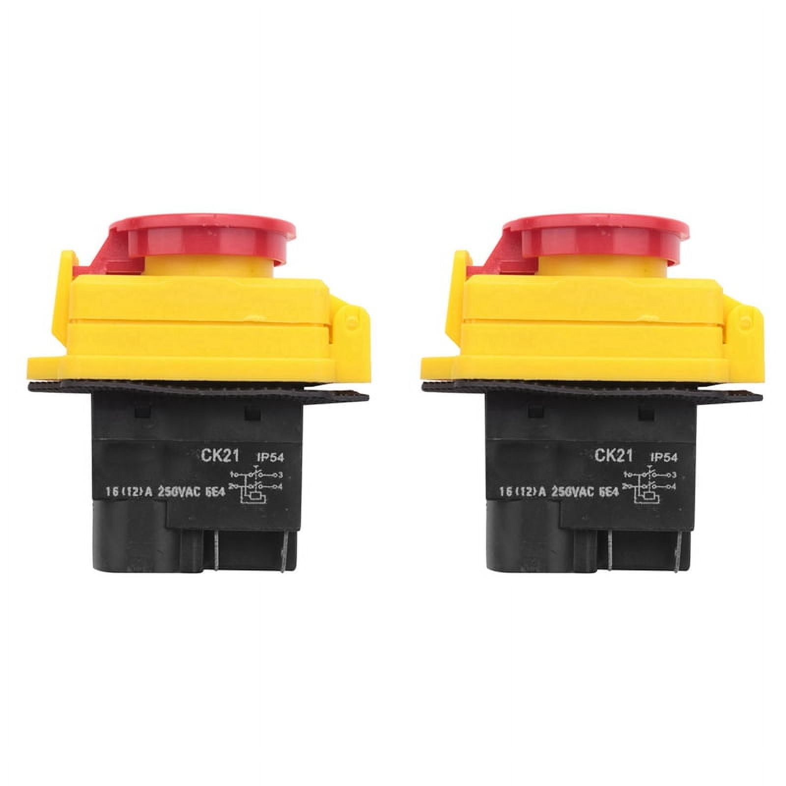 2X 250V 16A IP54 Start Stop Switch No Volt Release Switch with ...