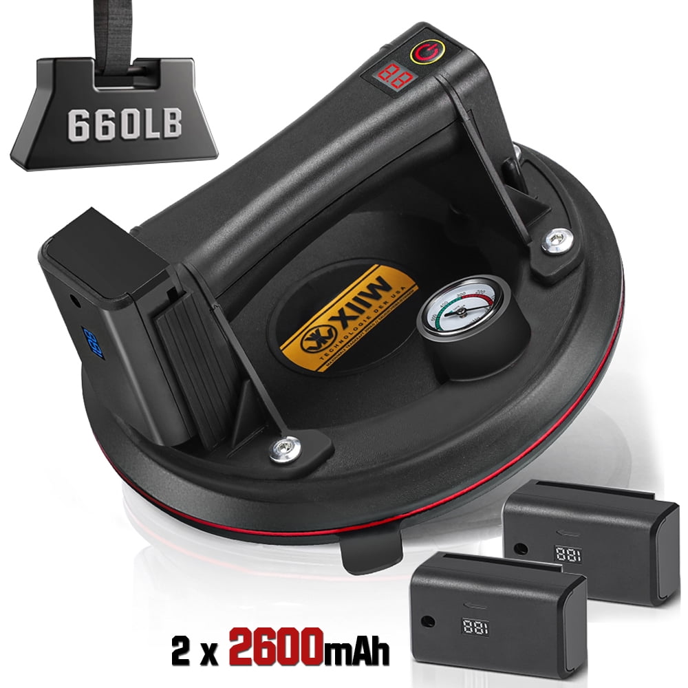 2X 2600mAh Batteries Electric Vacuum Suction Cup, Handheld Glass ...