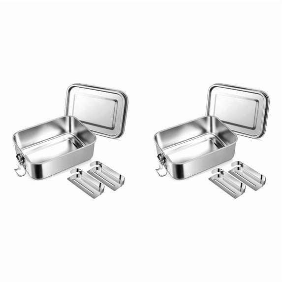 2X 28oz Bento Box, Stainless Steel Lunch Box for Teens, Metal Bento Box ...