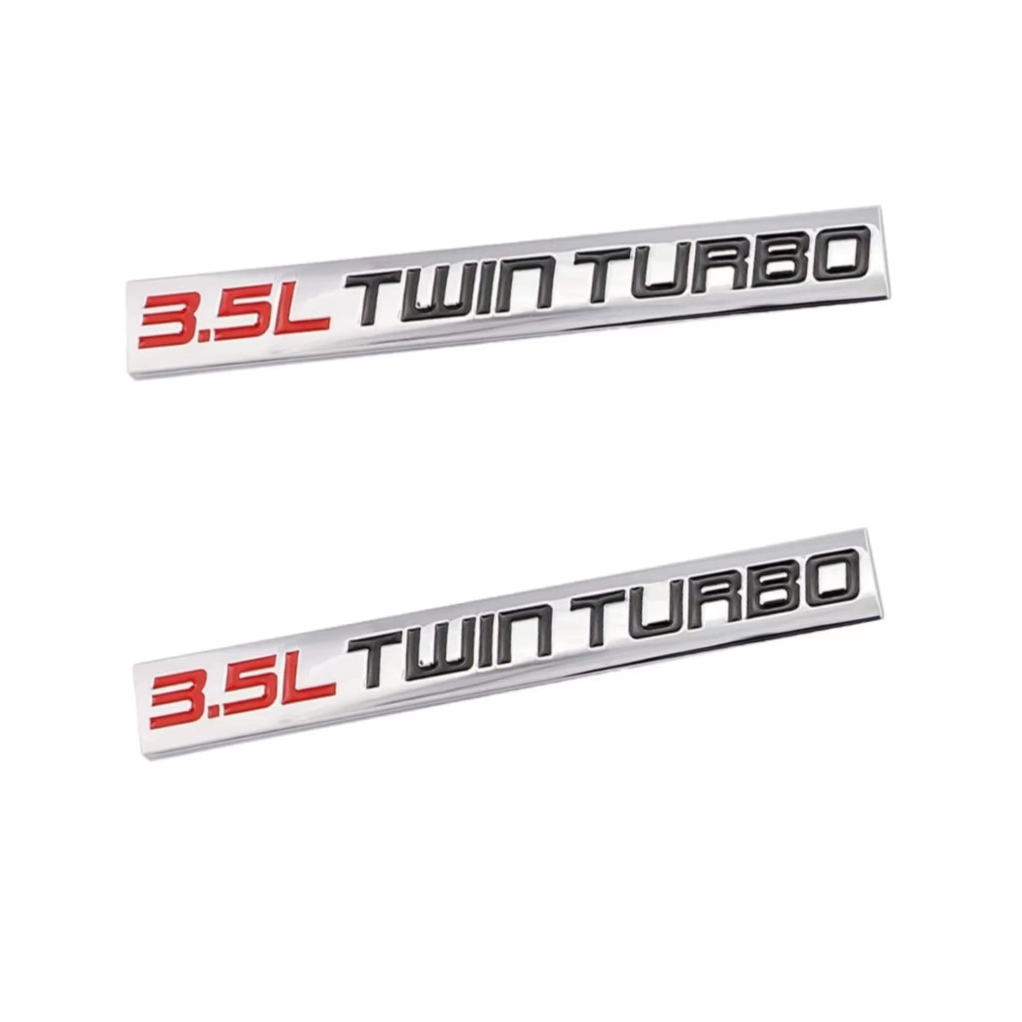 2X 3.5L Twin Turbo Emblems 3D Chrome Metal Emblem Fender Trunk Badge ...