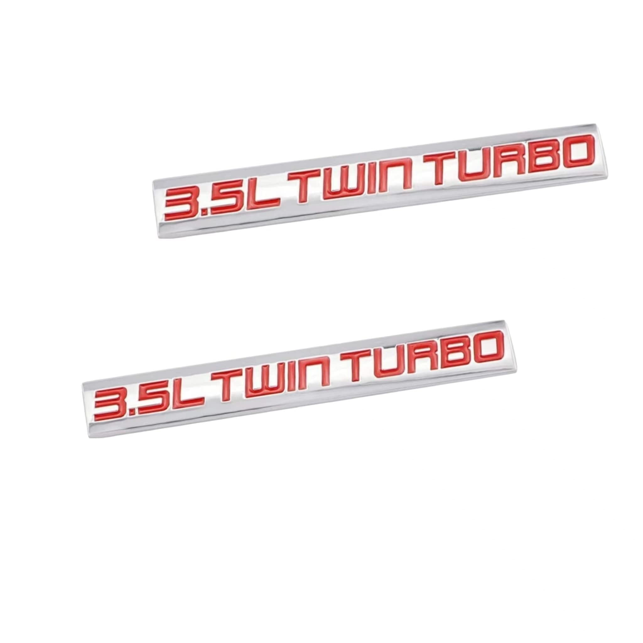 2X 3.5L Twin Turbo Emblems 3D Chrome Metal Emblem Fender Trunk Badge ...