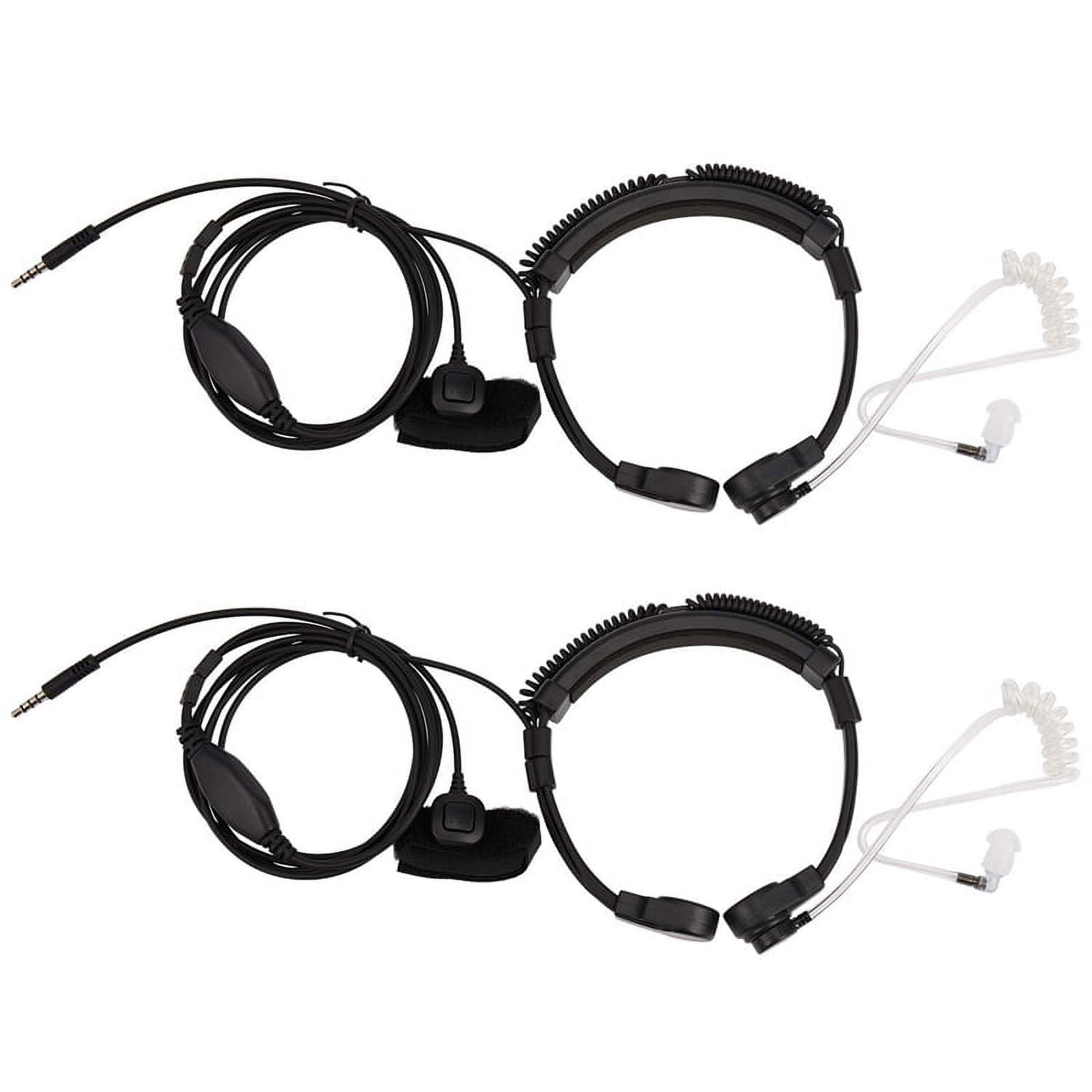 2X 3.5mm Adjustable Throat Mic Microphone Covert Acoustic Tube Earpiece ...