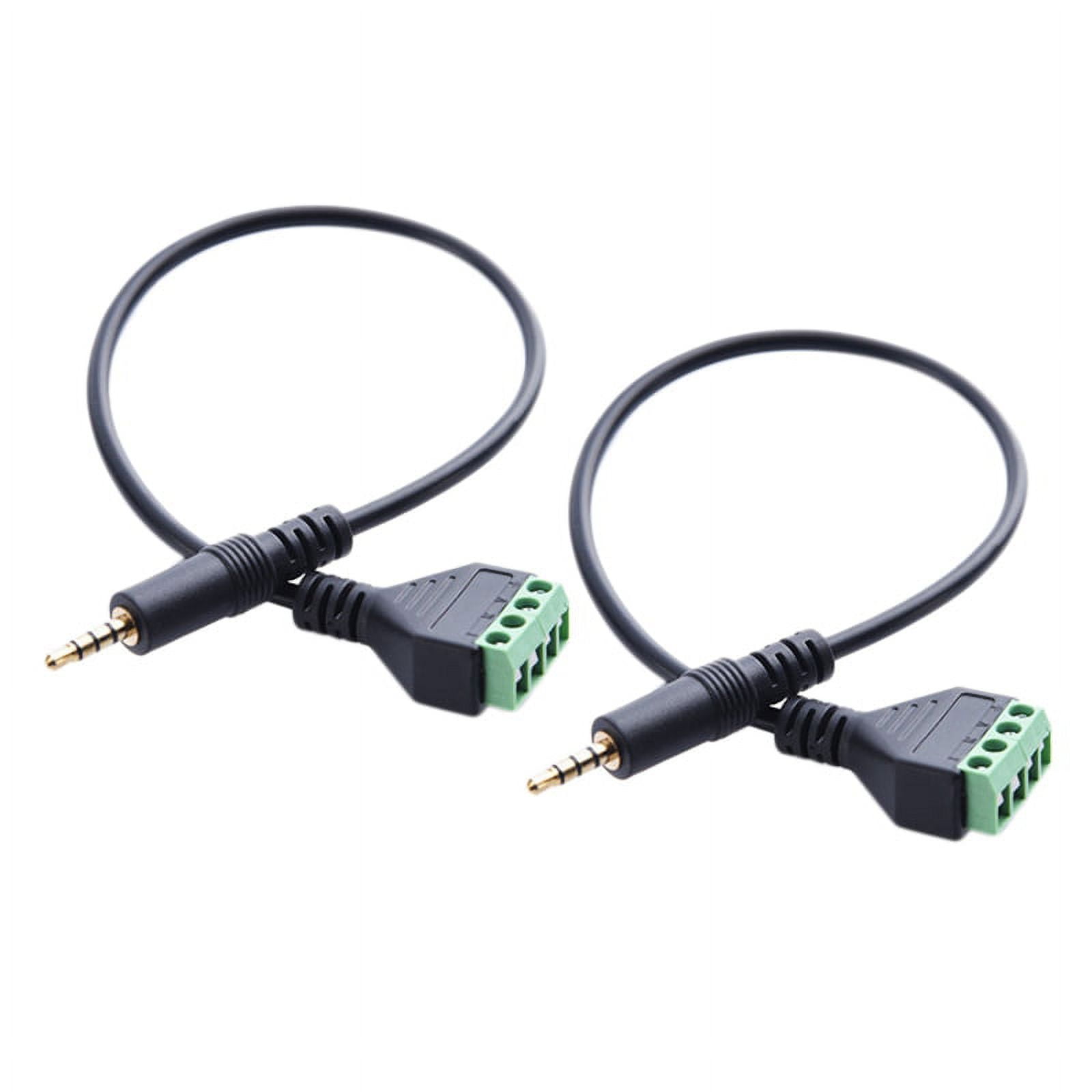2X 3.5mm Screw Terminal Adapter Speaker Cable 4-Core Stereo TRRS Male ...