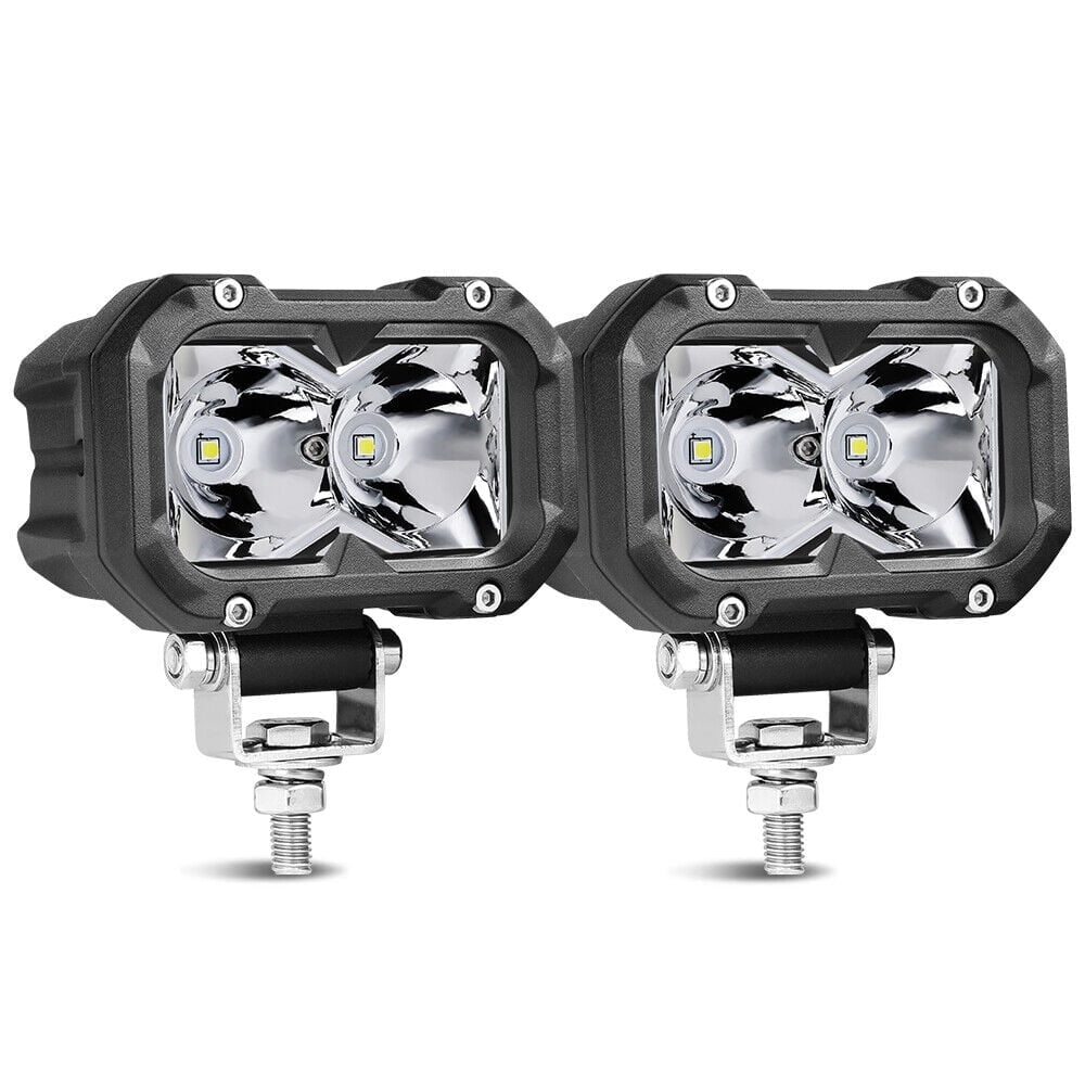 2X 3.7" LED Work Light Spot Cube Pods Bar Driving Lamp For Jeep Offroad ...