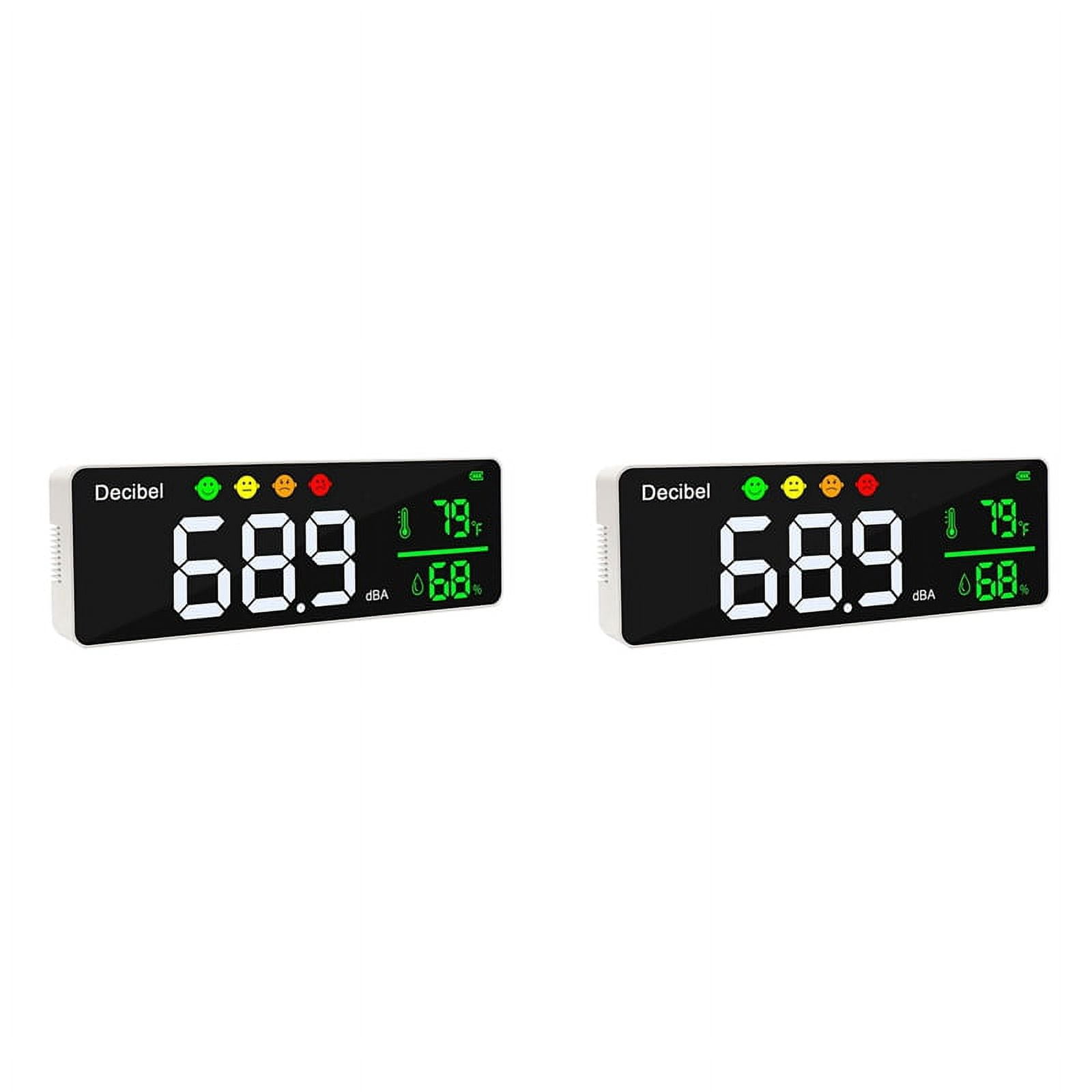 2x 3 In 1 Decibel Meter Sound Level Reader Humidity And Temperature