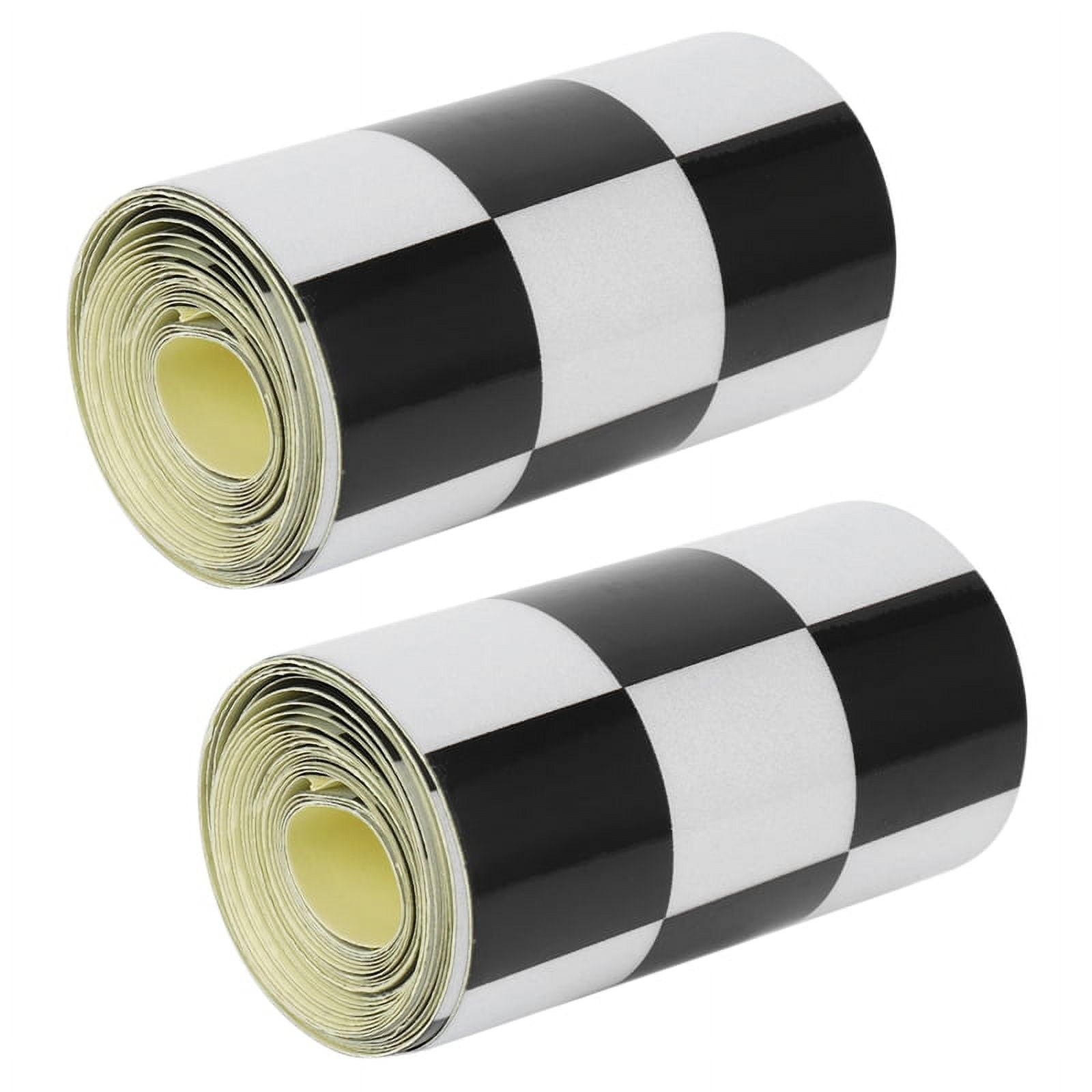 2X 3 Inch Black/White Checkered Decal Tape Car Motorcycle Bike Tank ...