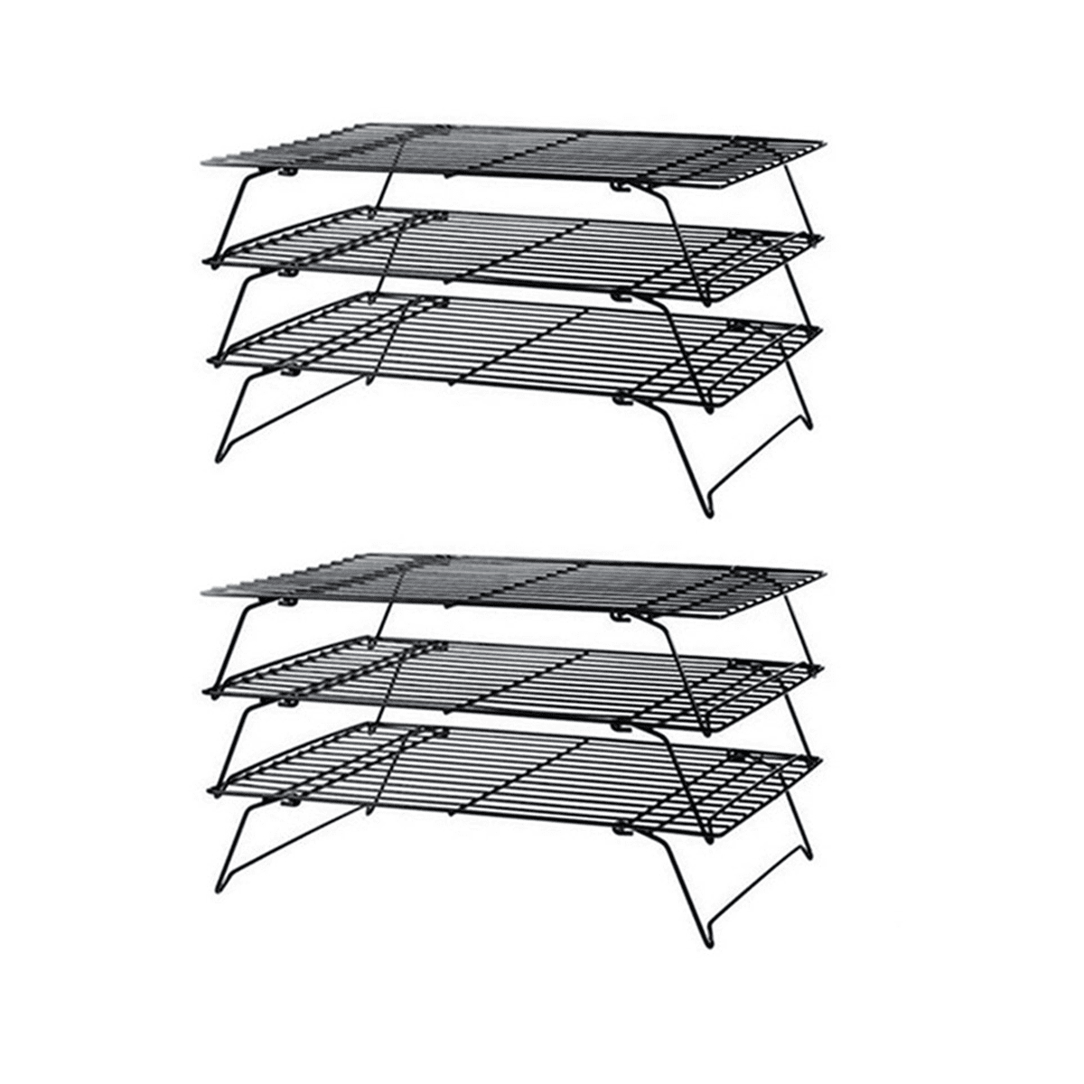 2X 3 Layers Stackable Cooling Rack Metal Cake Cookie Bread Cooling Rack ...