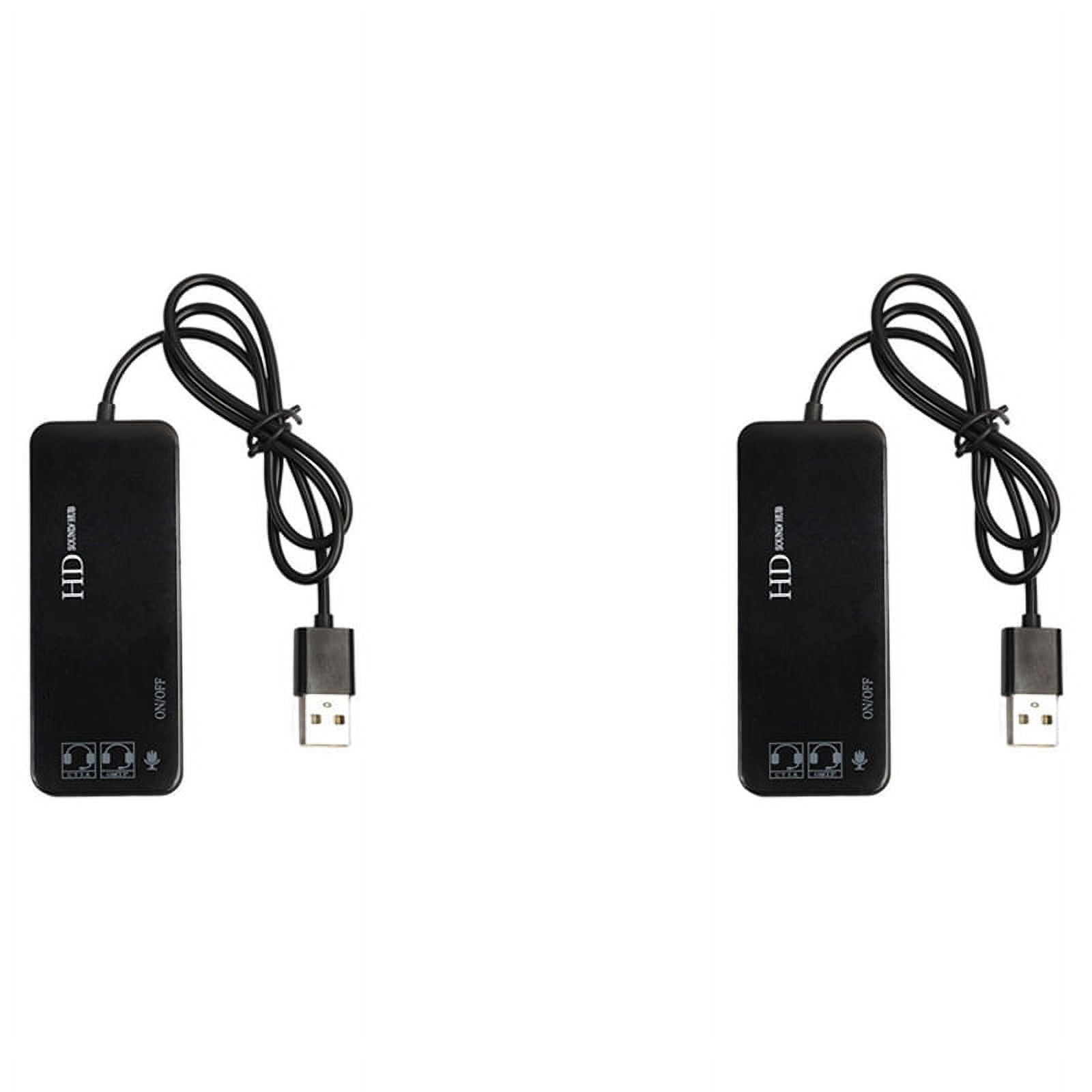 2X 3 Port USB 2.0 Hub External 7.1Ch Sound Card Headset Microphone ...