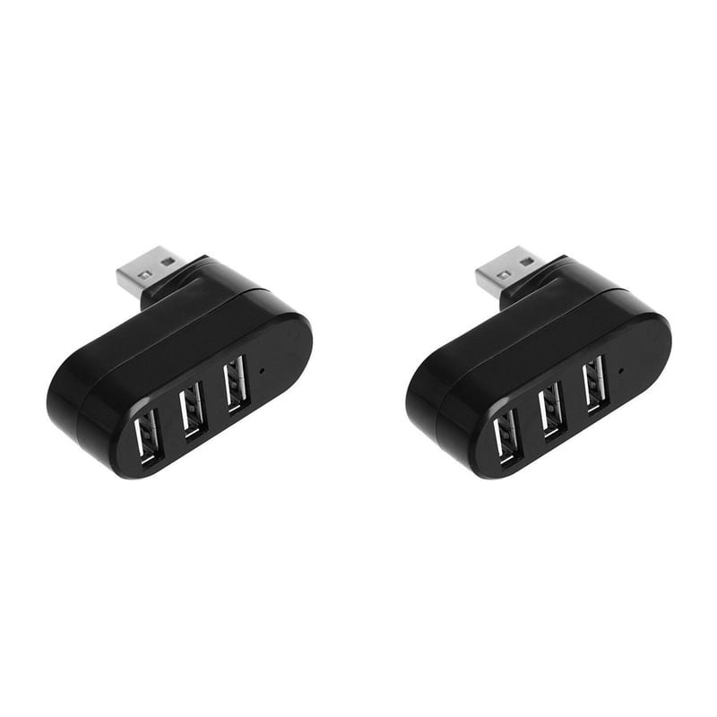 2X 3 Port USB 2.0 Hub USB Port Splitter USB 2.0 Expander 90°-180 ...
