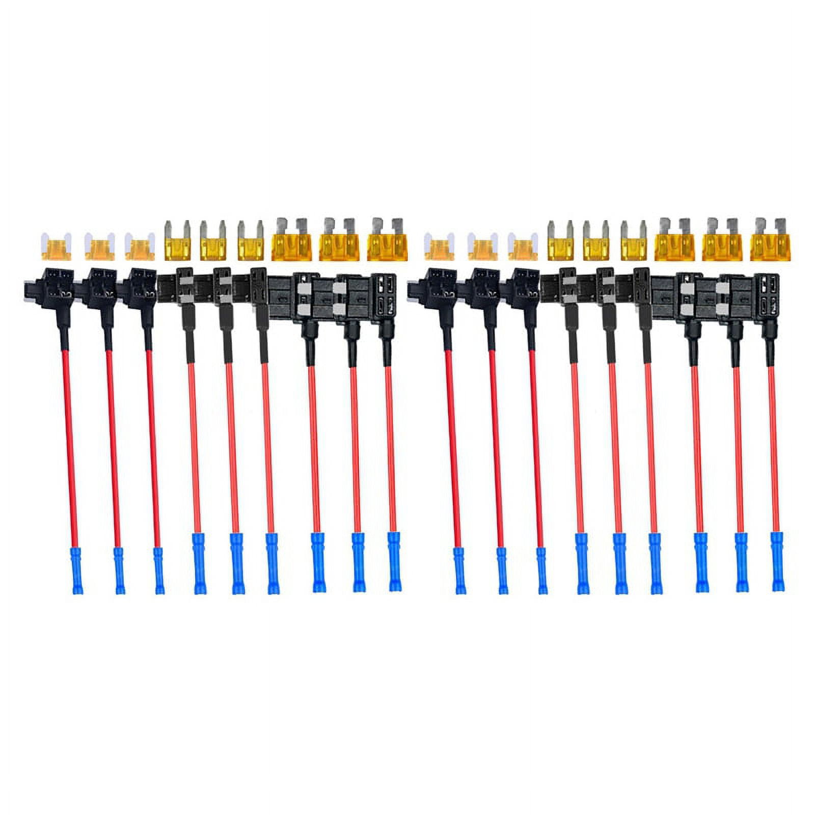2X 3 Types Add-A-Circuit Adapter & Fuse Kit - Fuse Tap Fuse Holder with ...