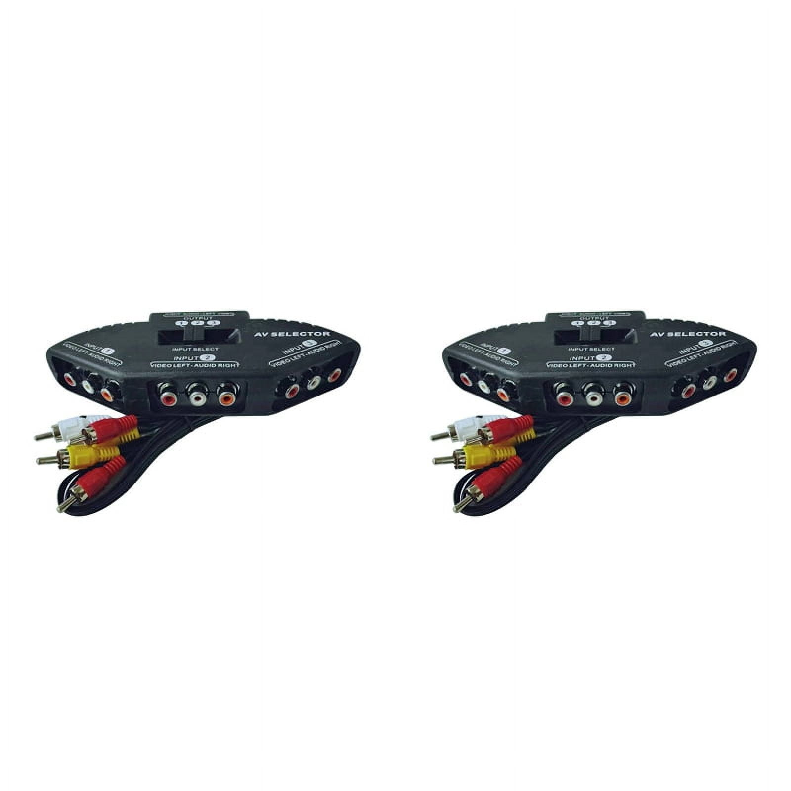 2X 3-Way Audio Video AV Switch Box Splitter Switch W/ Cable for TV X ...