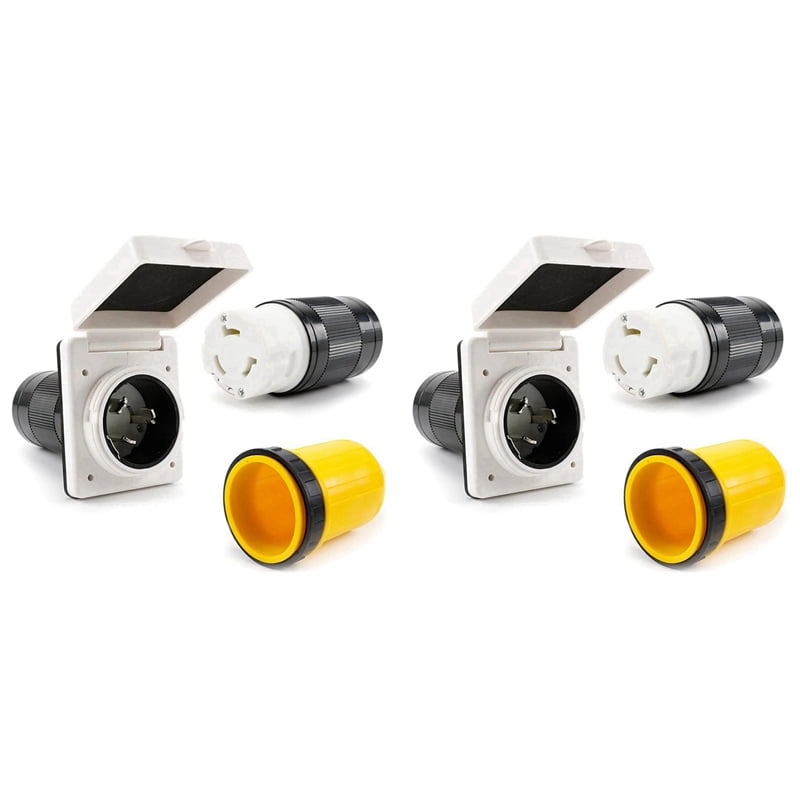 2X 30 Amp RV Power Inlet Receptacle, 30 Amp RV Power Cover Twist ...