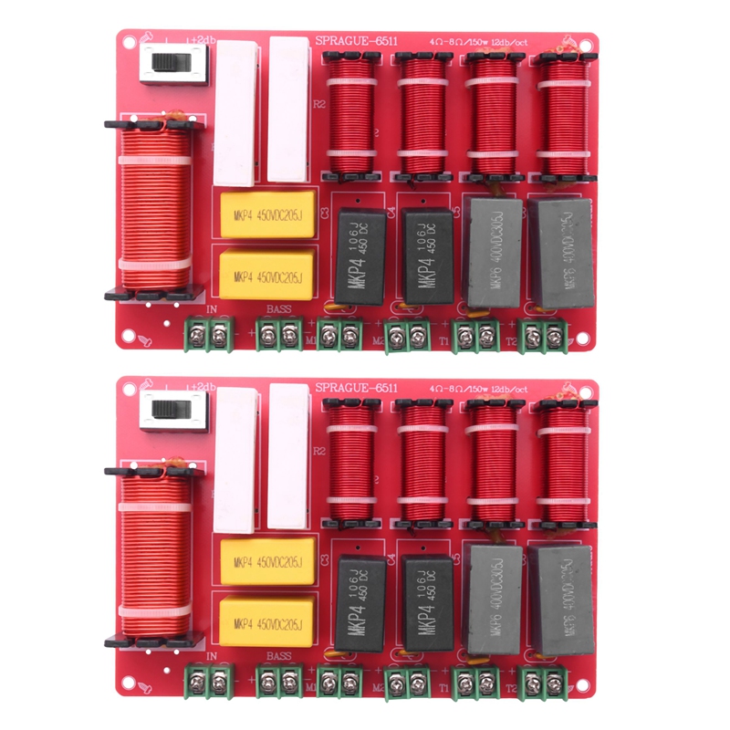 2X 300W 5 Way Speaker Audio Frequency Divider 2 Tweeter 2 Middle+ 1 ...