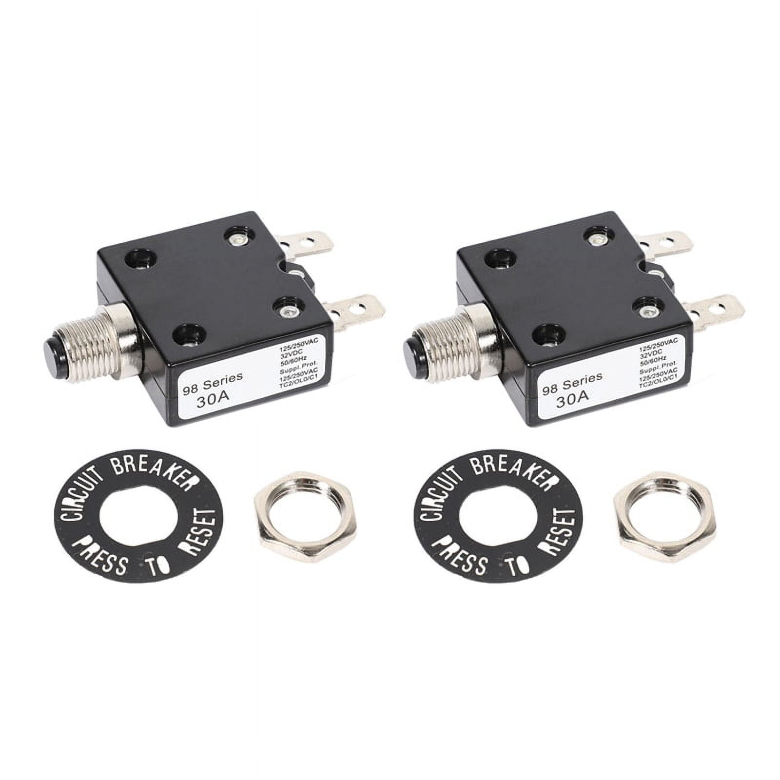2X 30A 125/250VAC 50VDC Circuit Thermal Breaker Thermal Protector for ...