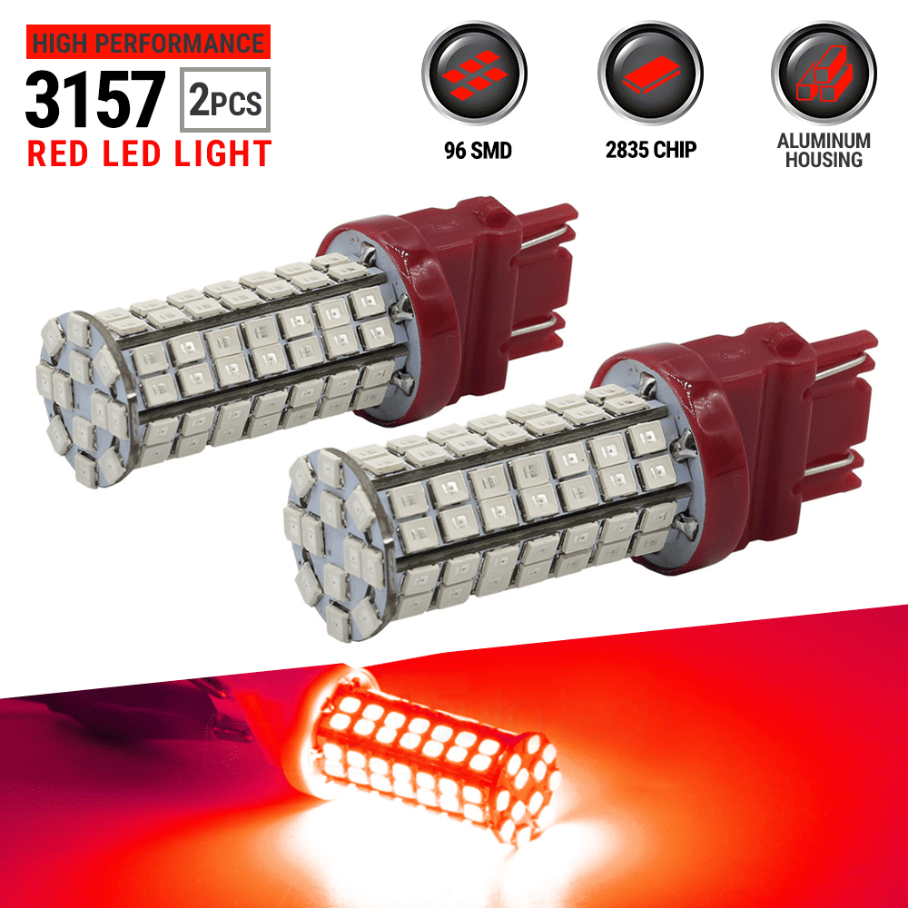 2X 3157/3156 40W Red LED Rear Brake Stop High Power Tail Lamp Light ...