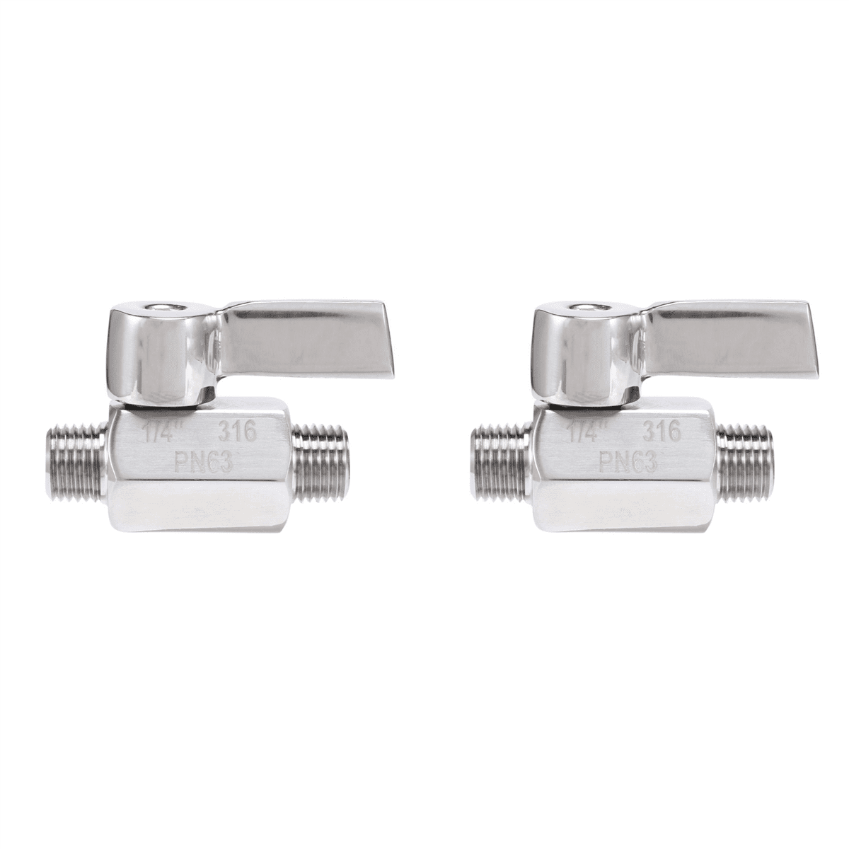 2X 316 Stainless Ball Valve 1 4 Inch NPT Thread Male Small Mini Ball 2x-316-stainless-ball-valve-1-4-inch-npt-thread-male-small-mini-ball