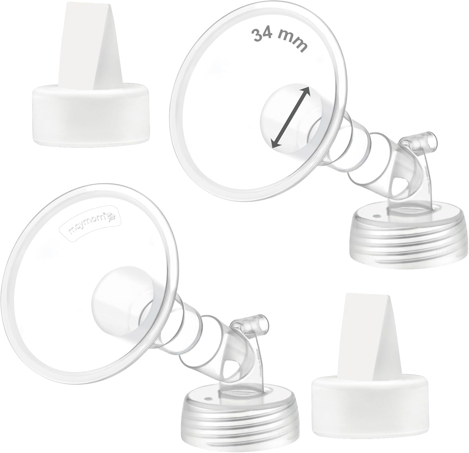 2X 34 mm Maymom Two-Piece Wide Neck Pump Parts Compatible with Spectra ...