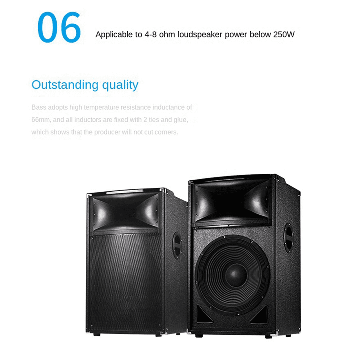 2X 350W 2-Way Audio Speaker Crossover 3200Hz High and Low Frequency ...
