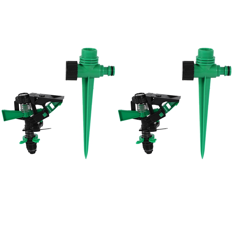 2X 360 Rotating Water Sprinkle Garden Lawn Impulse Nozzle Watering Tool Pin Pulse Type Abs+Pp ...