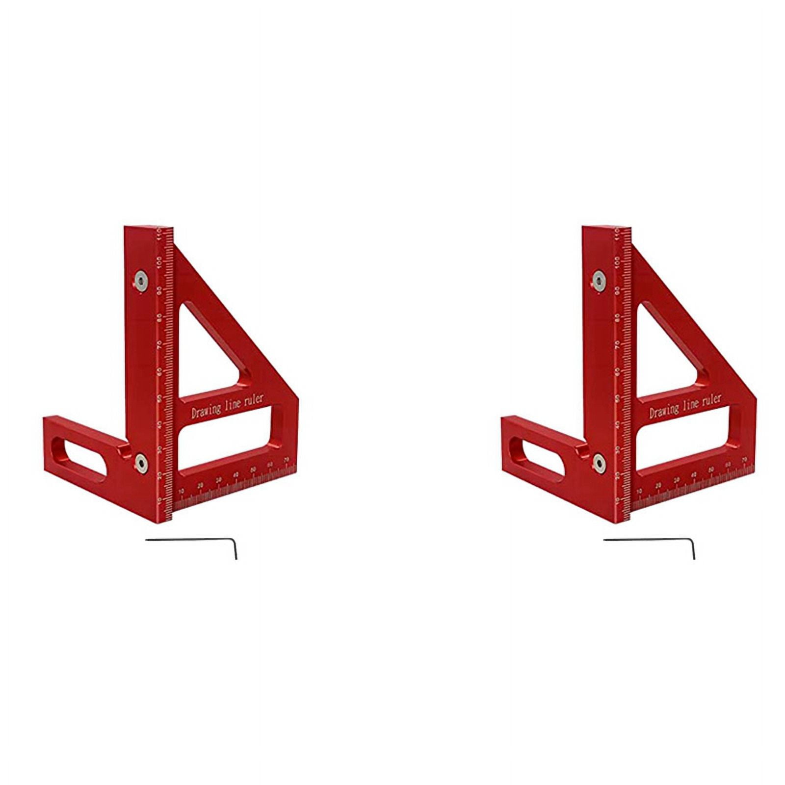 2X 3D Multi-Angle Measuring Ruler 45/90 Degree Aluminum Alloy Drawing ...