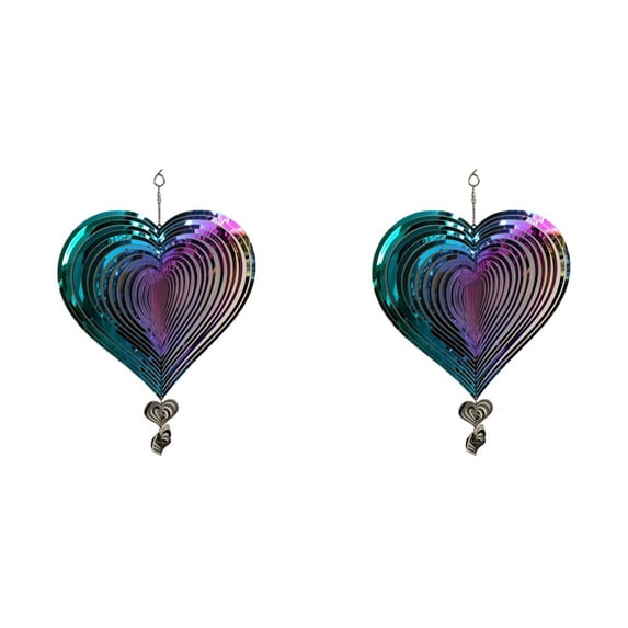 2X 3D Rotating Wind Chimes Gift Wind Spinner for Room Decor Wedding ...