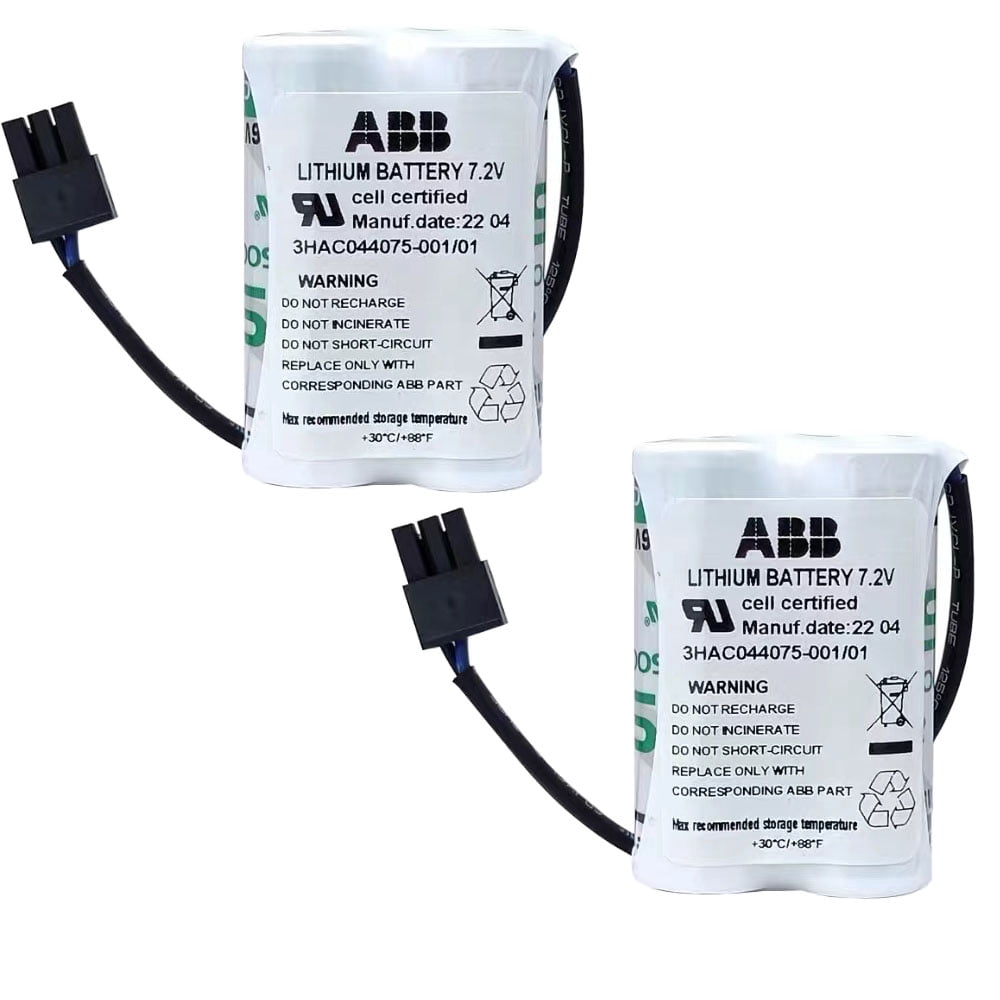 2X 3HAC044075-001/01 7.2V SMB Battery for ABB Robot CPU ABBTA521 ...