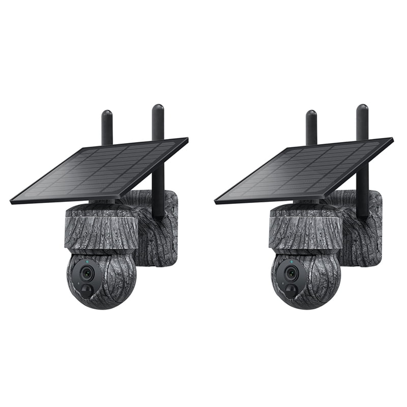 2X 3MP 4G SIM Solar PTZ Camera WIFI Outdoor Wireless IP Cameras with ...