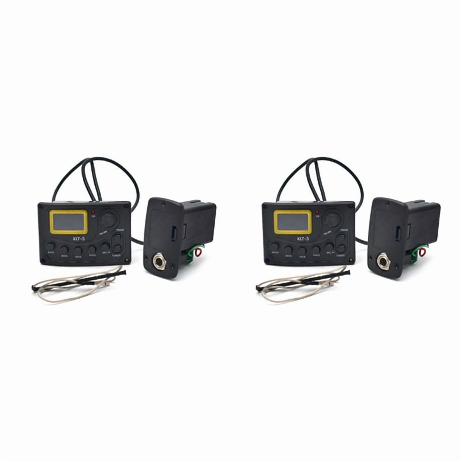 2X 4 Band EQ Equalizer -3 Acoustic Guitar EQ Preamp with Digital Tuner ...