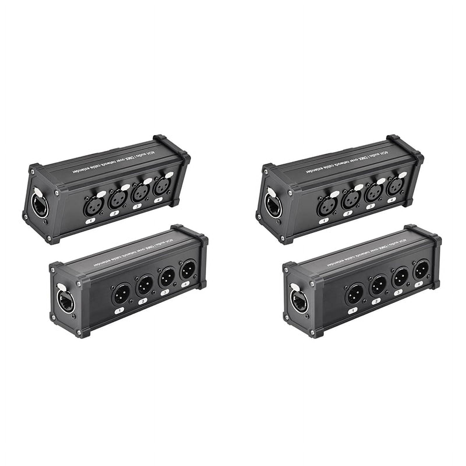 2X 4-Channel 3-Pin Ethercon Cable Extender,XLR Network Cable Multi ...
