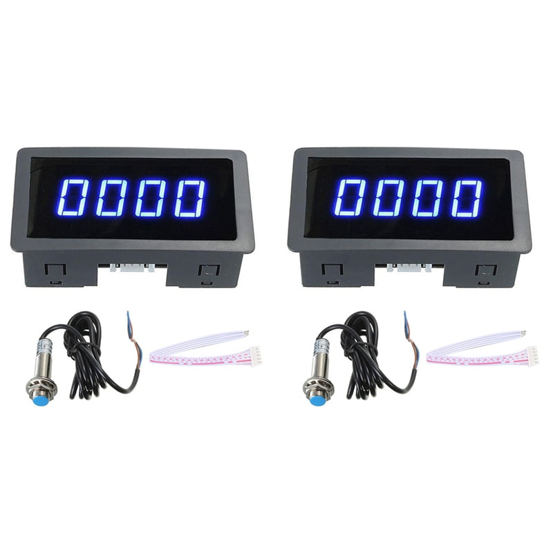 2X 4 Digital LED Blue Tachometer RPM Speed Meter+Hall Proximity Switch Sensor NPN - Walmart.com