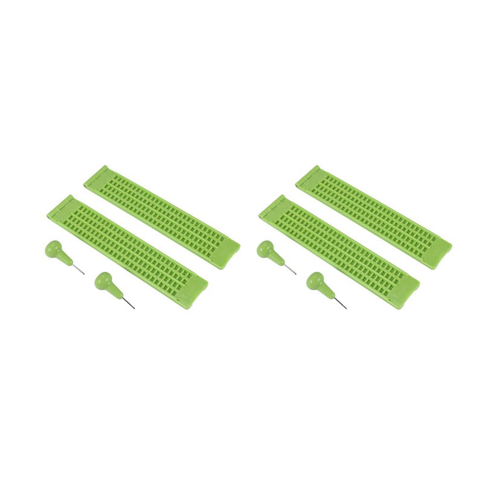 2X 4 Lines 28 Cells Braille Braille Writing Plastic Braille Kit, Green ...