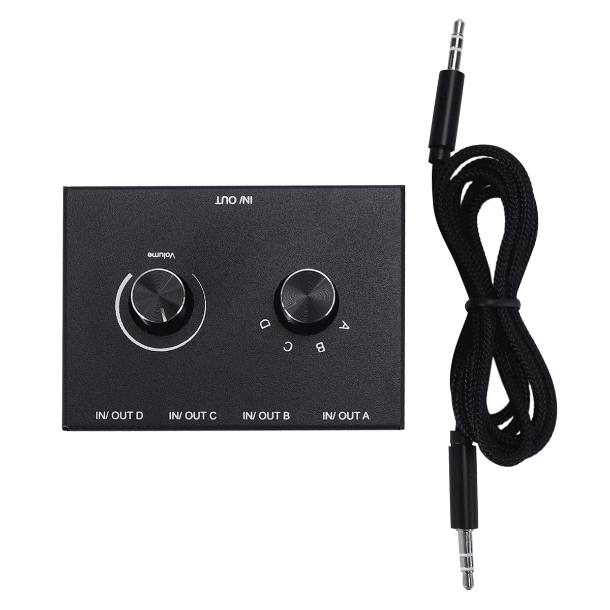 2X 4 Port Audio Switch, 3.5mm Stereo AUX Selector, Input 1 Output/1 ...