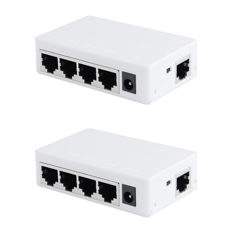 2X 4 Port POE Extender 100Mbps 1 in 4 Out 250 Meters Network Switch ...