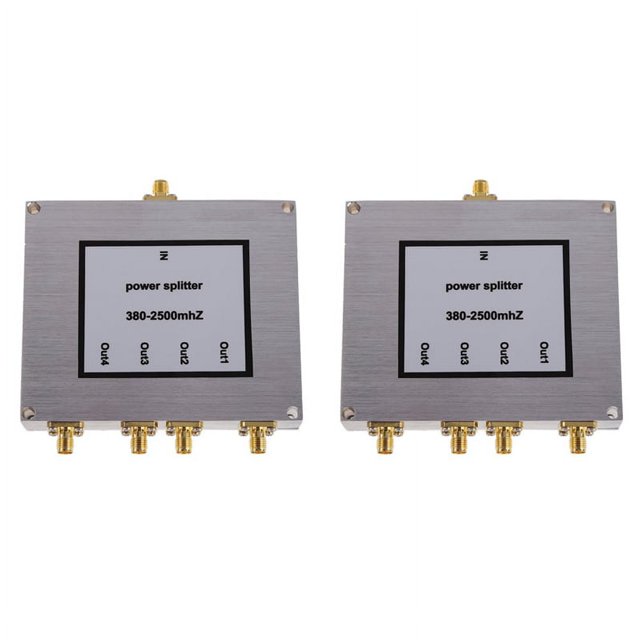 2X 4 Way Splitter 380Mhz-2500MHz, Female Divider Signal Cable Splitter ...