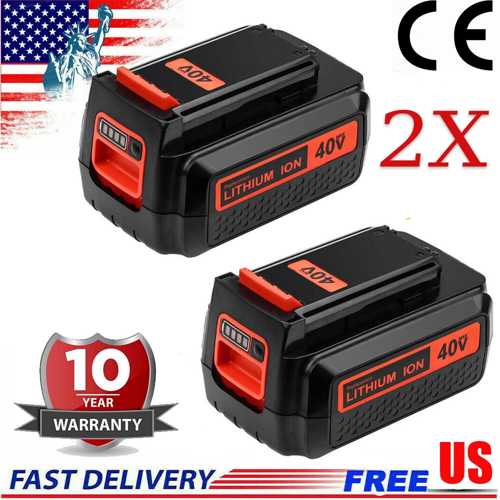 2X 40 V for Black & Decker 40V 4.0Ah Max Lithium Battery LBX2040 LBXR36 ...