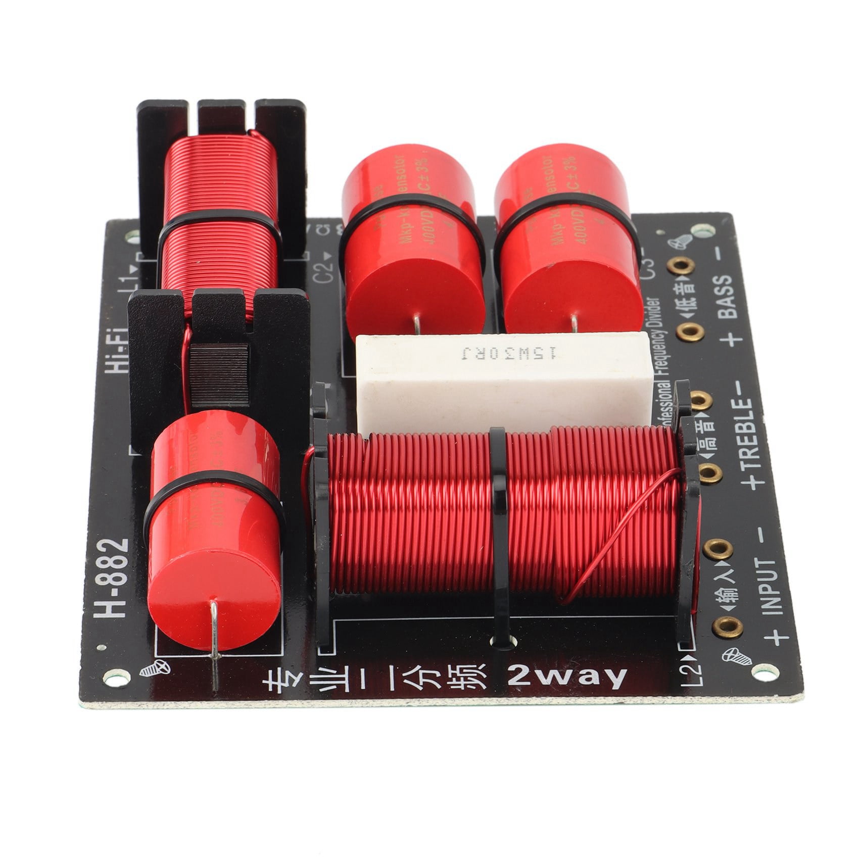 2X 400W Tweeter and Crossover 2 Way Treble Woofer Divider 1.5Khz with ...