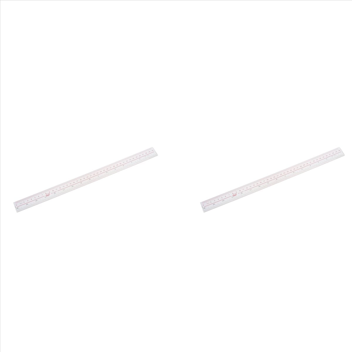 2X, 40cm 16 Inches Length Measure Clear Plastic Straight Edge Ruler ...