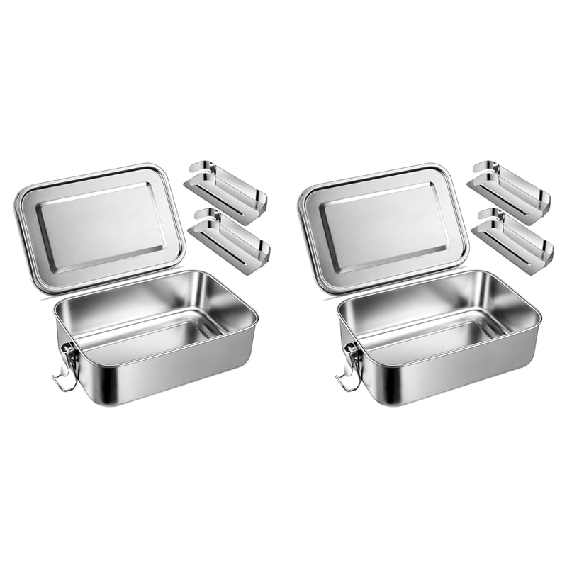 2X 47oz Bento Box, Stainless Steel Lunch Box for Teens, Metal Bento Box ...