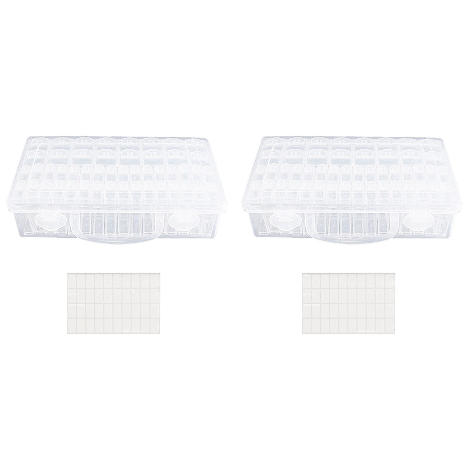 2X 48 Compartment Storage Box Clear Seed Bead Organizer Small Removable ...