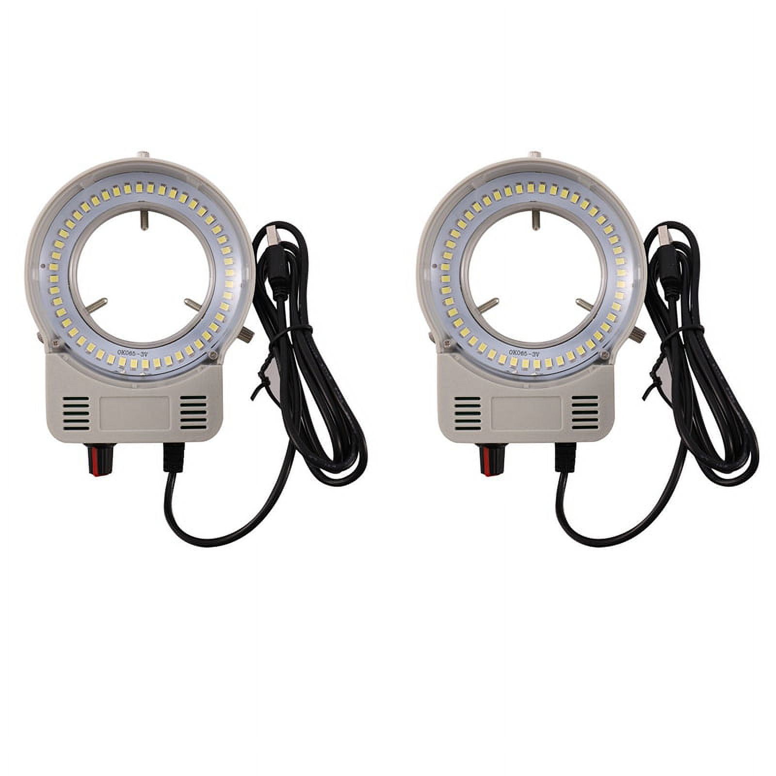 2X 48 LED Industrial Microscope Camera Light Source Ring Lamp Light ...