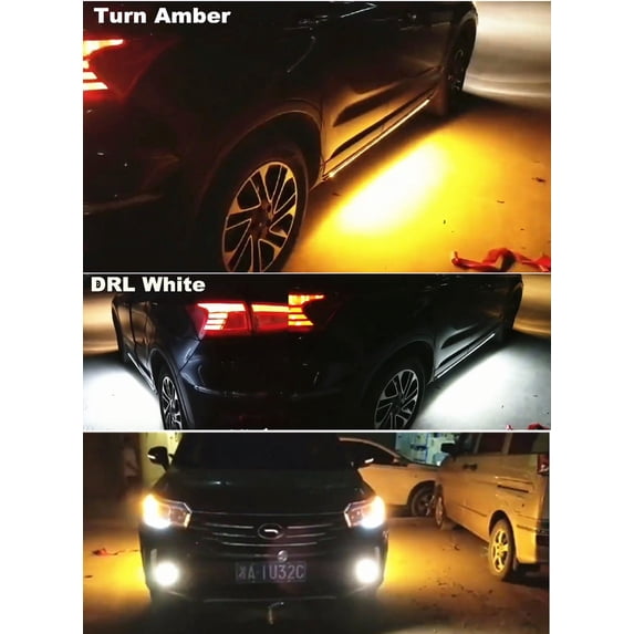 2X 48" Running Board Side Step LED Light Amber White Turn Signal DRL ...