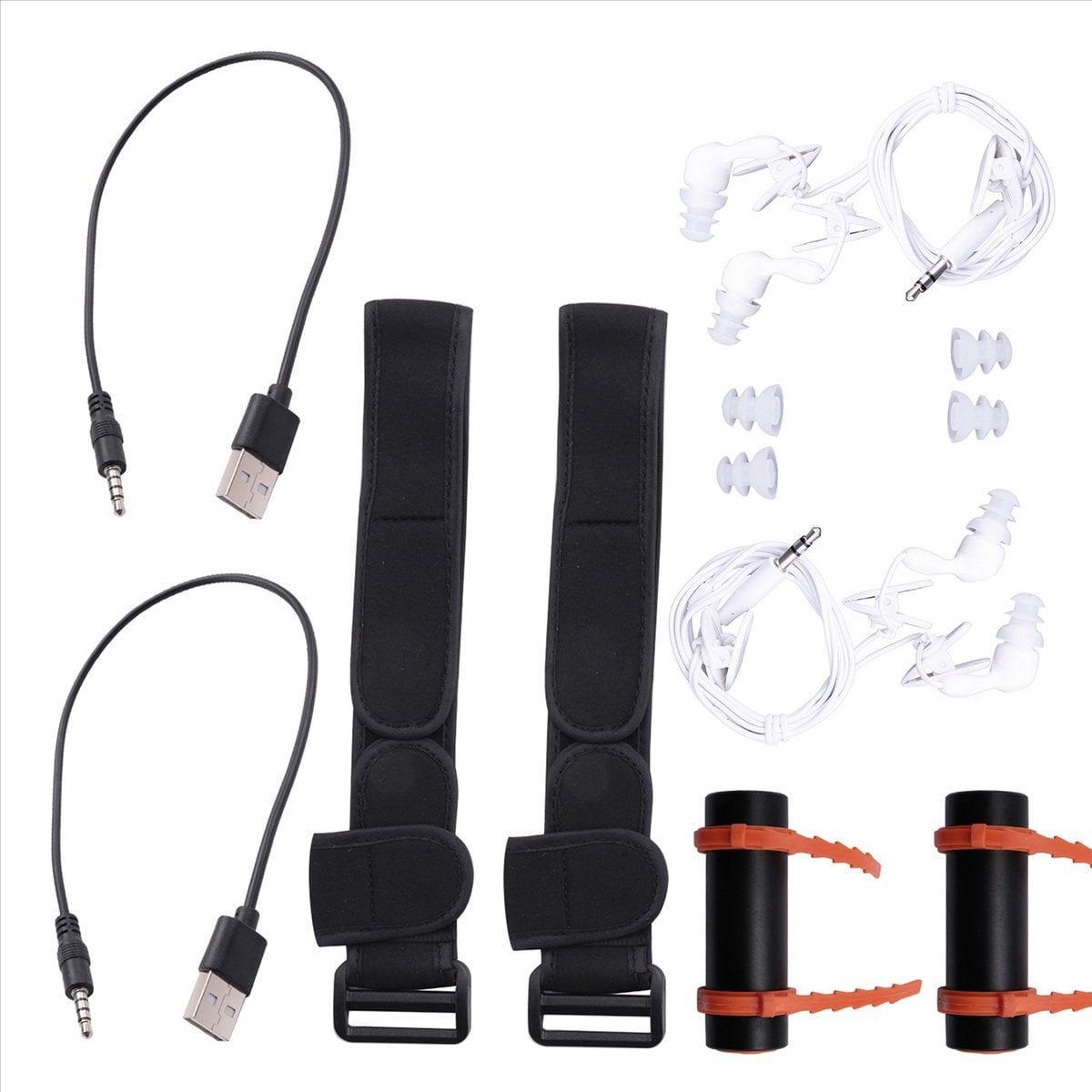 2X 4GB USB MP3 Player Waterproof Swimming Diving Surfing Black Headset ...
