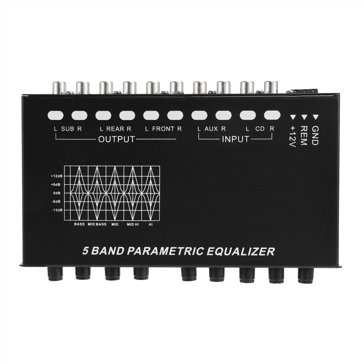 2X 5-Band Car Audio Equalizer, Adjustable 5 Bands EQ Car Amplifier ...